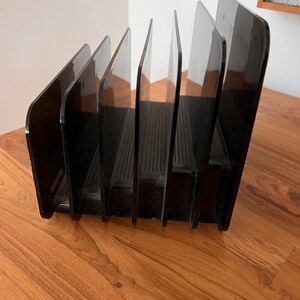 Vintage 1980s Smokey ELDON OFFICE Desk Accessory Tiered Letter Holder ...