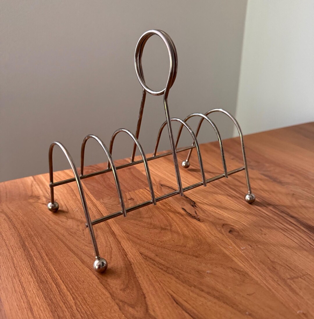 Vintage Silver Toast Rack Caddy 6 Slice Circular Handle MCM - Etsy