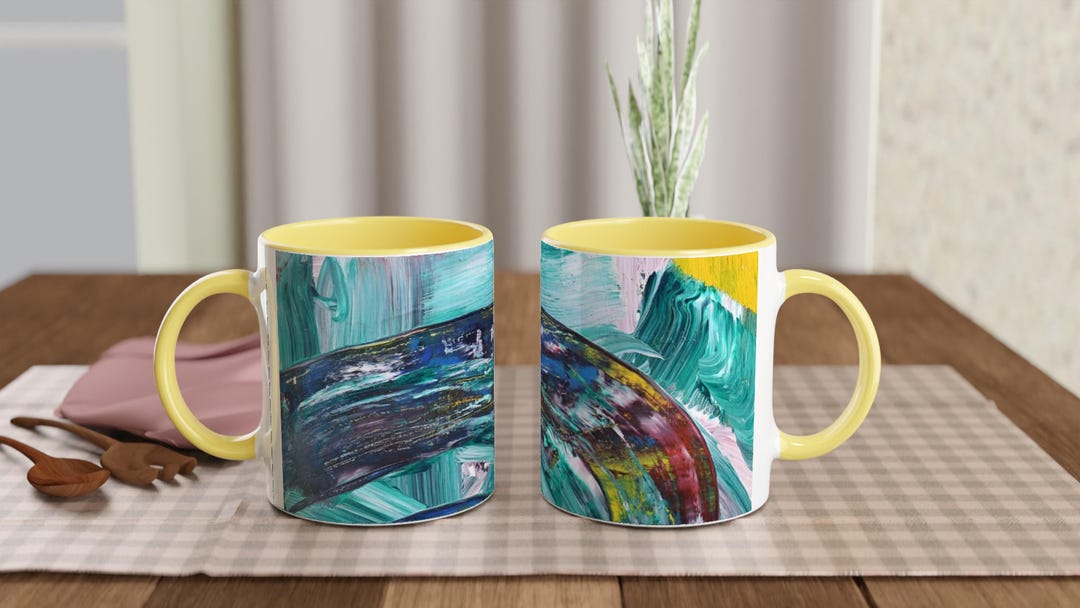 Abstract Art Coffee Cup, Ceramic Mug, Abstract Art Gift, Coffe Tea Mug ...