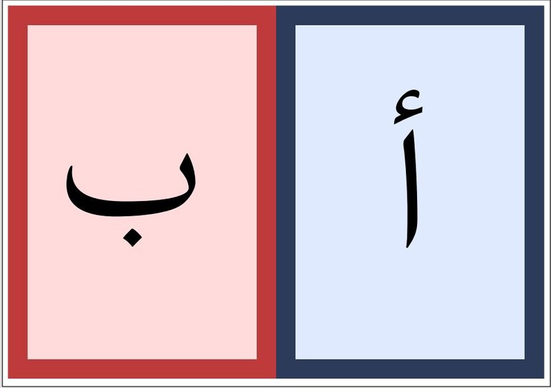Arabic Alphabet Flashcards for Kids | Arabic Letters Learning Printable ...