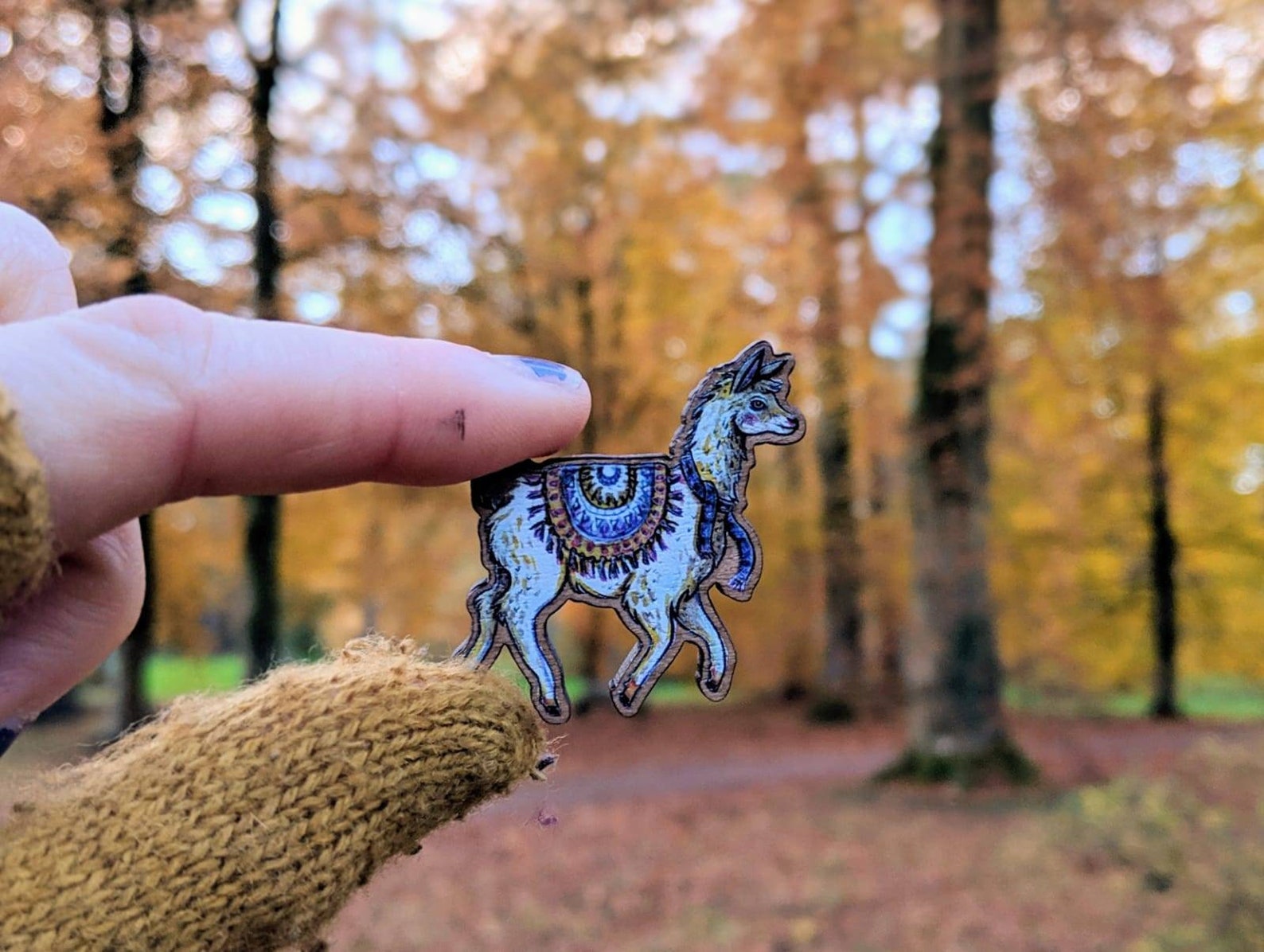 Fancy Llama Wooden Brooch or Necklace - Etsy UK