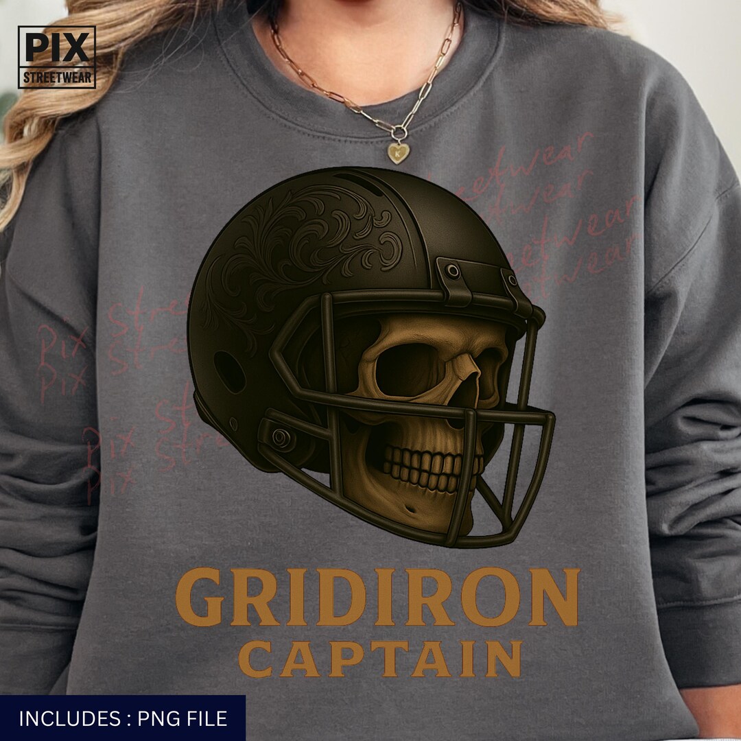 Gridiron Captain PNG, Gothic Skull Football Helmet Design, Dark Sports ...