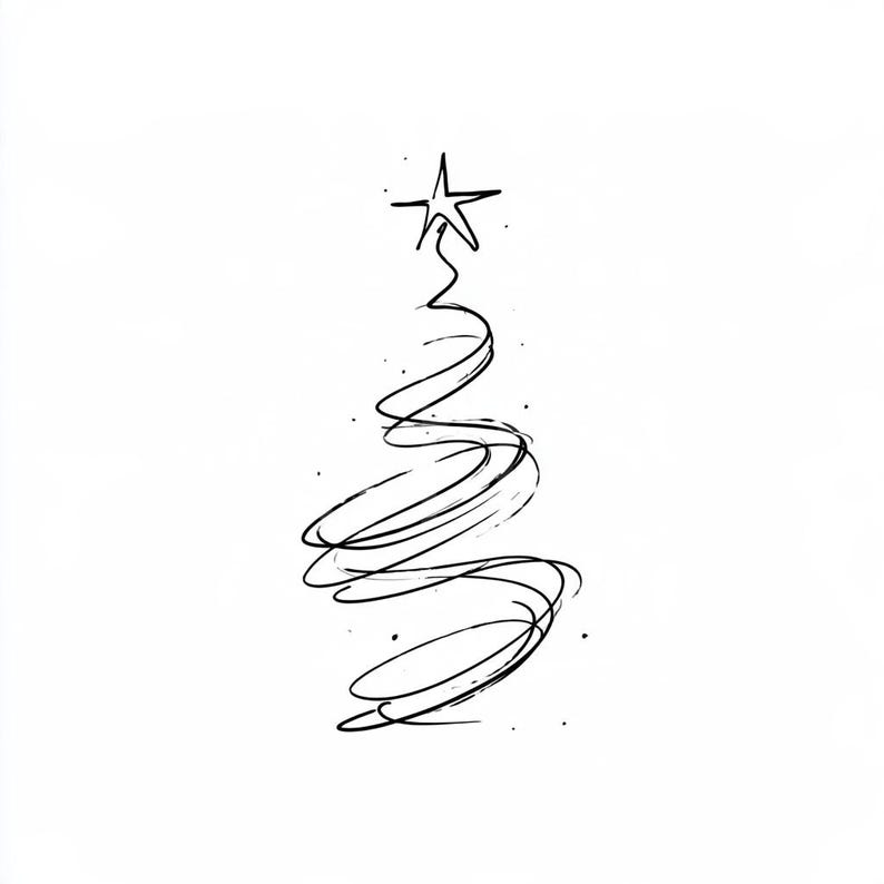 10 Abstract Line Tree, Abstract Line Christmas Tree Clipart, Clip Art ...