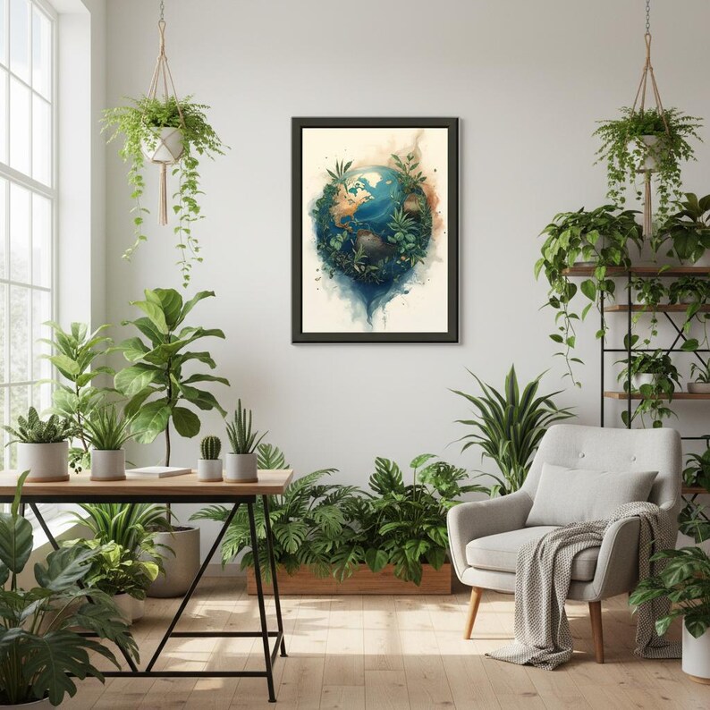Earth's Color Fade Poster - Climate Change Awareness Framed Art ...