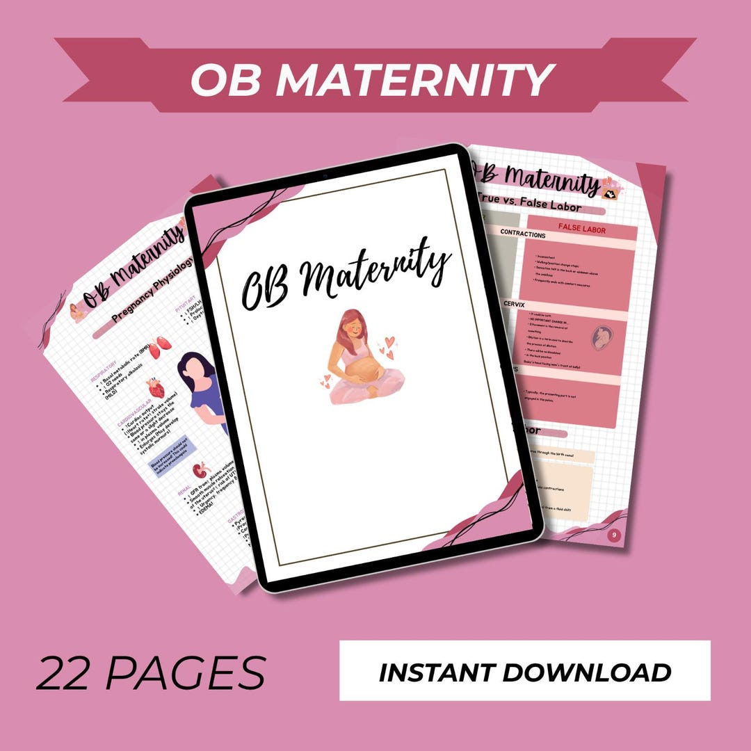 OB Maternity Nursing Notes | Printable Study Guide for Nursing Students ...