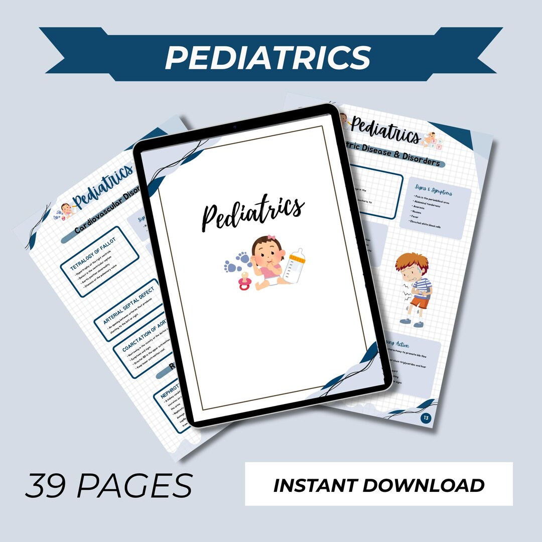 Pediatrics Nursing Notes | Printable Study Guide for Nursing Students ...