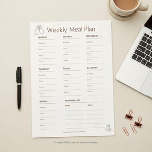 Printable Weekly Meal Planner, Food Tracker - Etsy