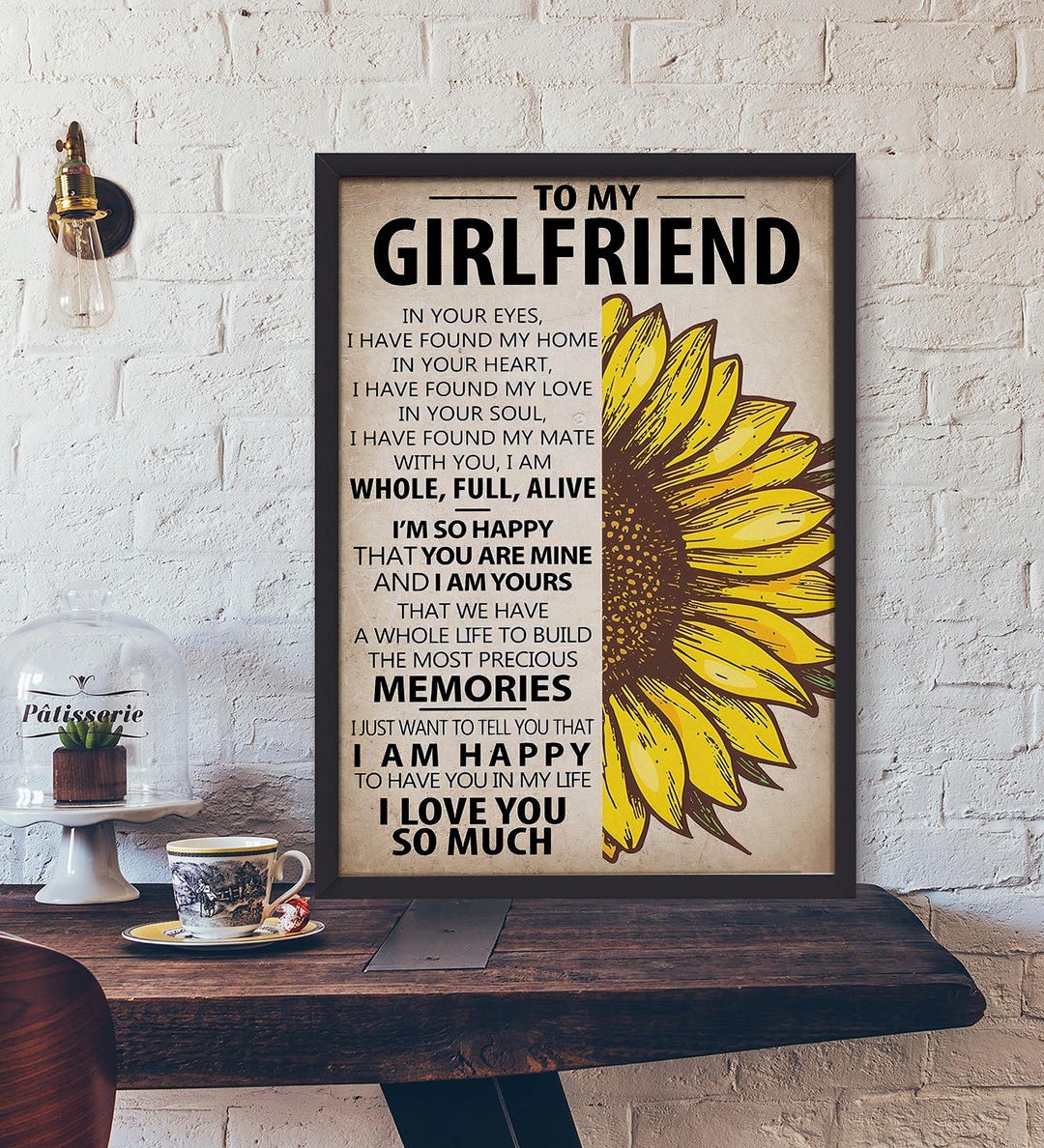 To My Girlfriend From Boyfriend Canvas, Romantic Love Quotes Posters, I ...