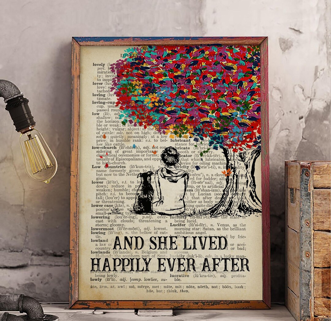 And She Lived Happily Ever After Posters, Inspirational Canvas, Love ...