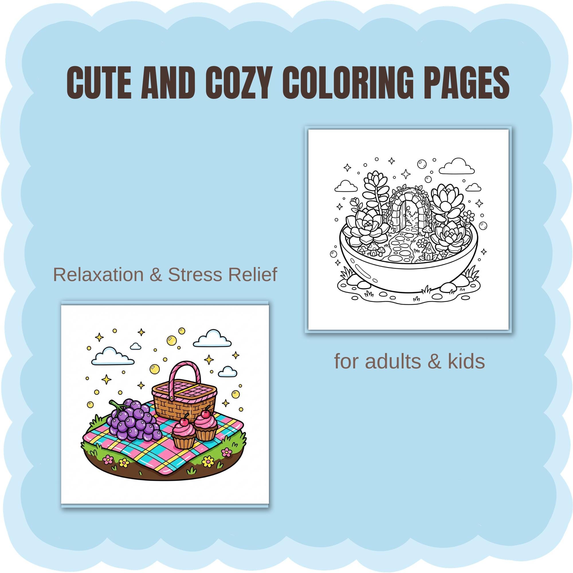 Cozy Spring Coloring Book | Bold and Easy Coloring Designs | 50 ...