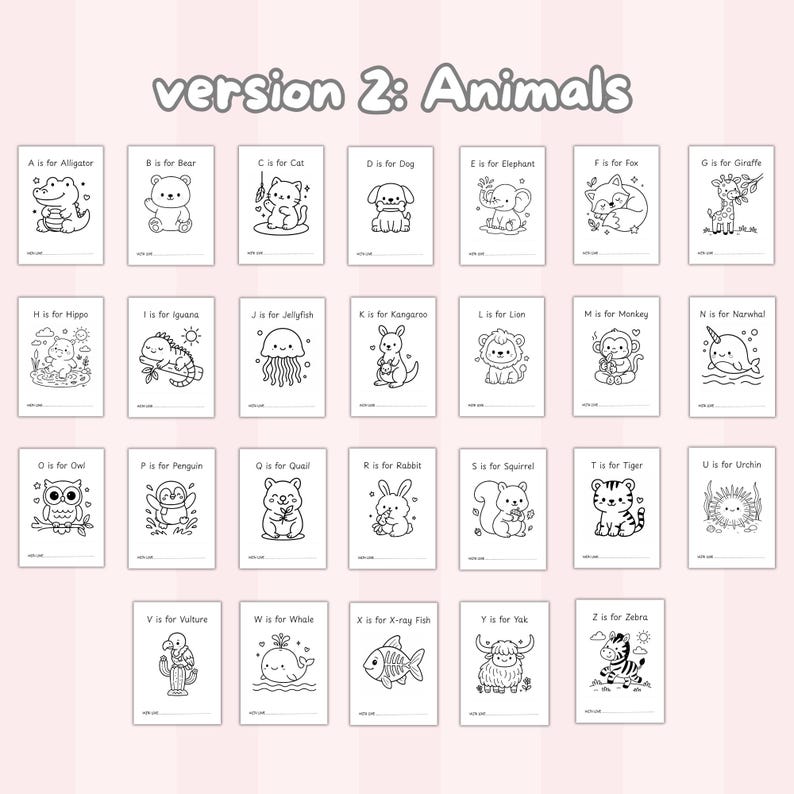 ABC Baby Shower Coloring Book, Babys First Book, Alphabet Book, Baby ...