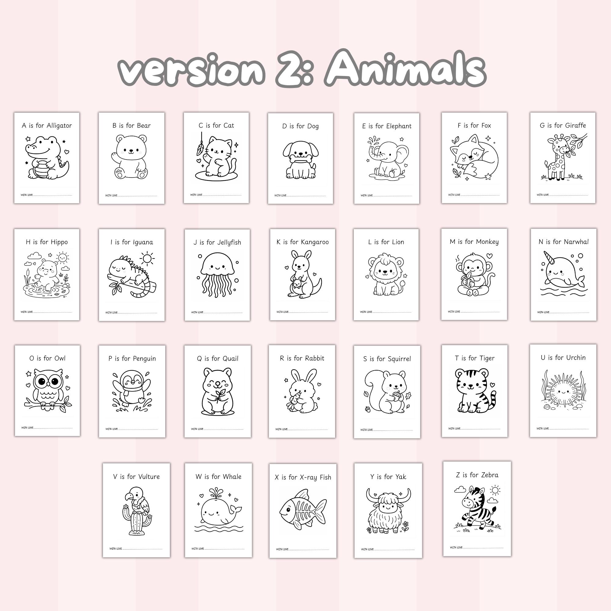 ABC Baby Shower Coloring Book, Babys First Book, Alphabet Book, Baby ...