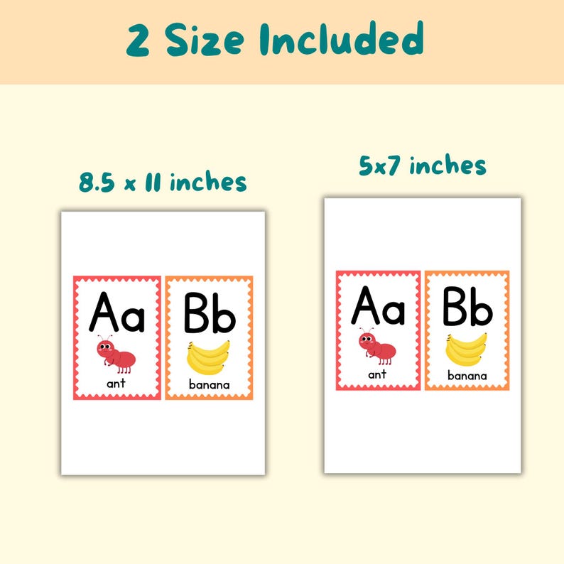 Alphabet Flashcards Printable, ABC Flash Cards, Educational Cards, A-Z ...