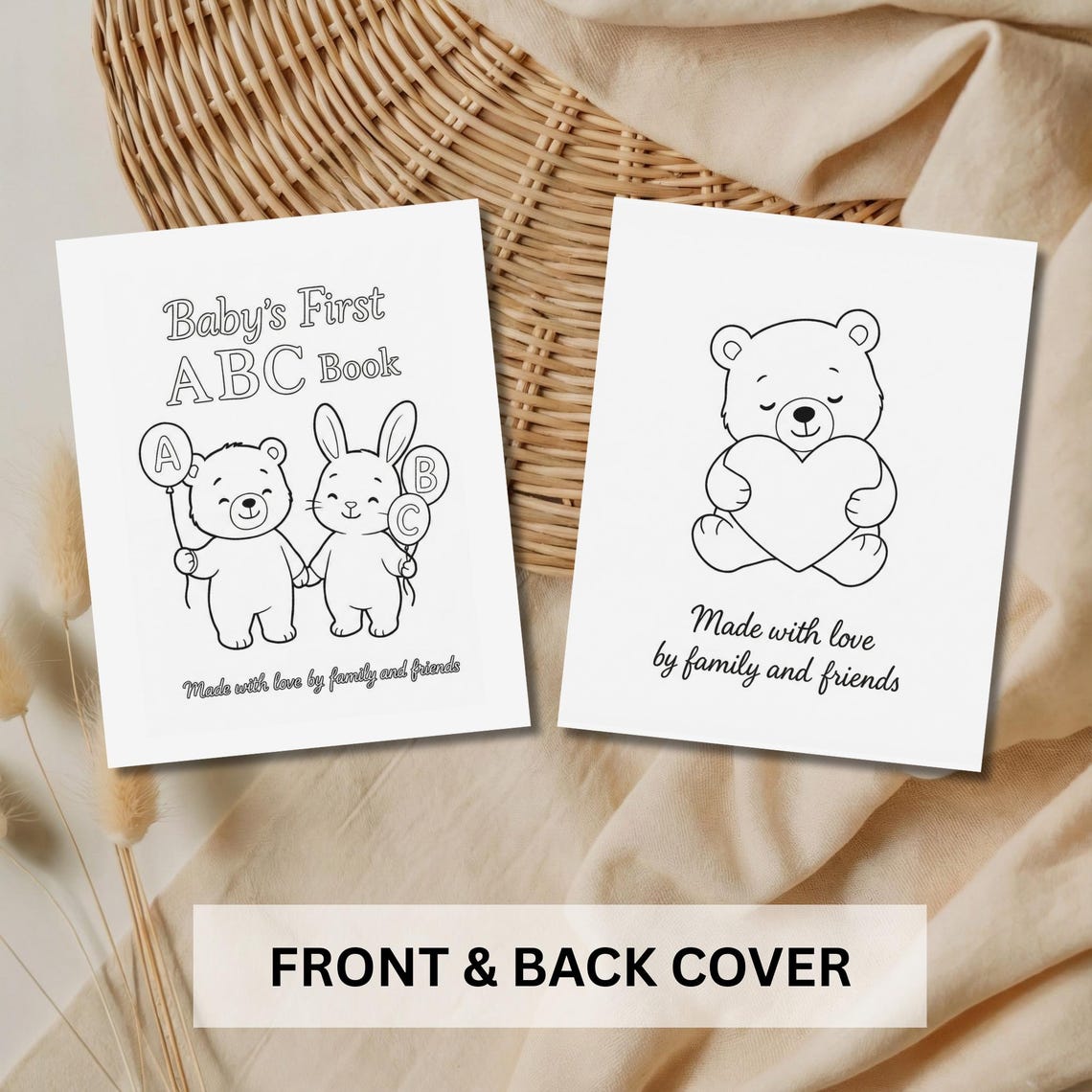 ABC Baby Shower Coloring Book, Babys First Book, Alphabet Book, Baby ...