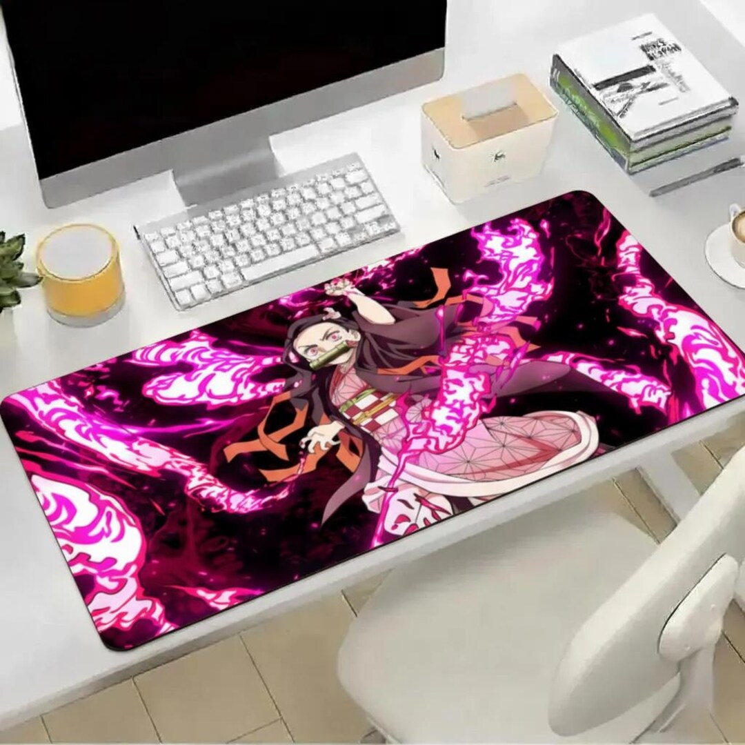 Nezuko Anime Mouse Pad XL – Demon Slayer Desk Mat, Pink Energy Design ...