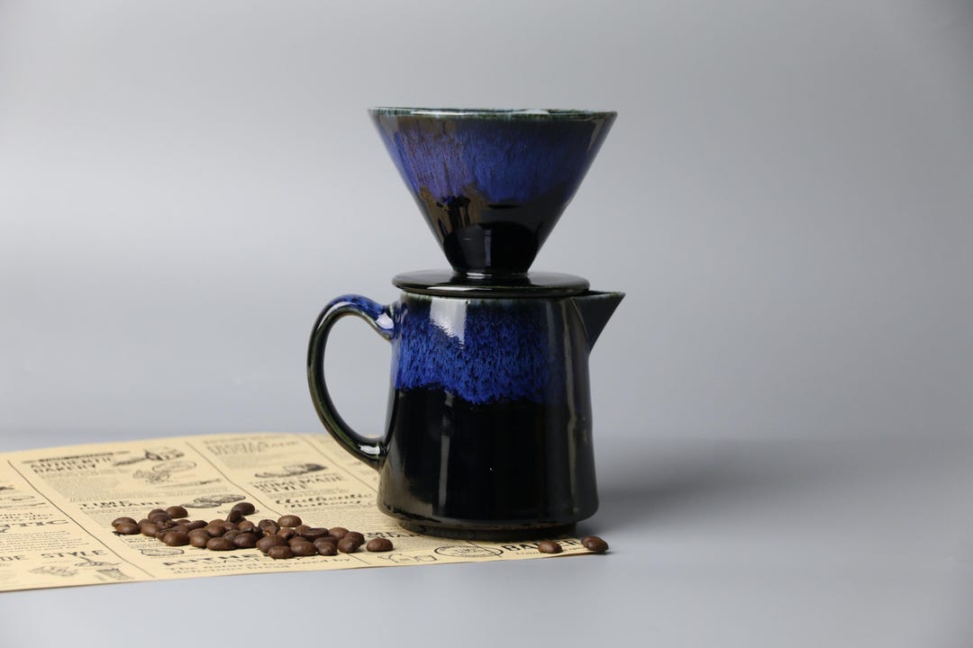 Personalized Handmade Ceramic Pour Over Coffee Set , Dripper + Jug ...