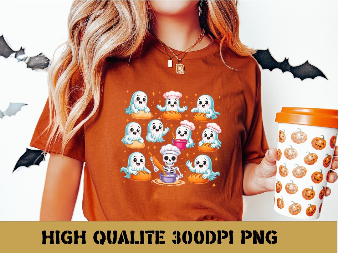 Cute Ghost Bakery PNG Clipart | Kawaii Halloween Baking Ghosts ...