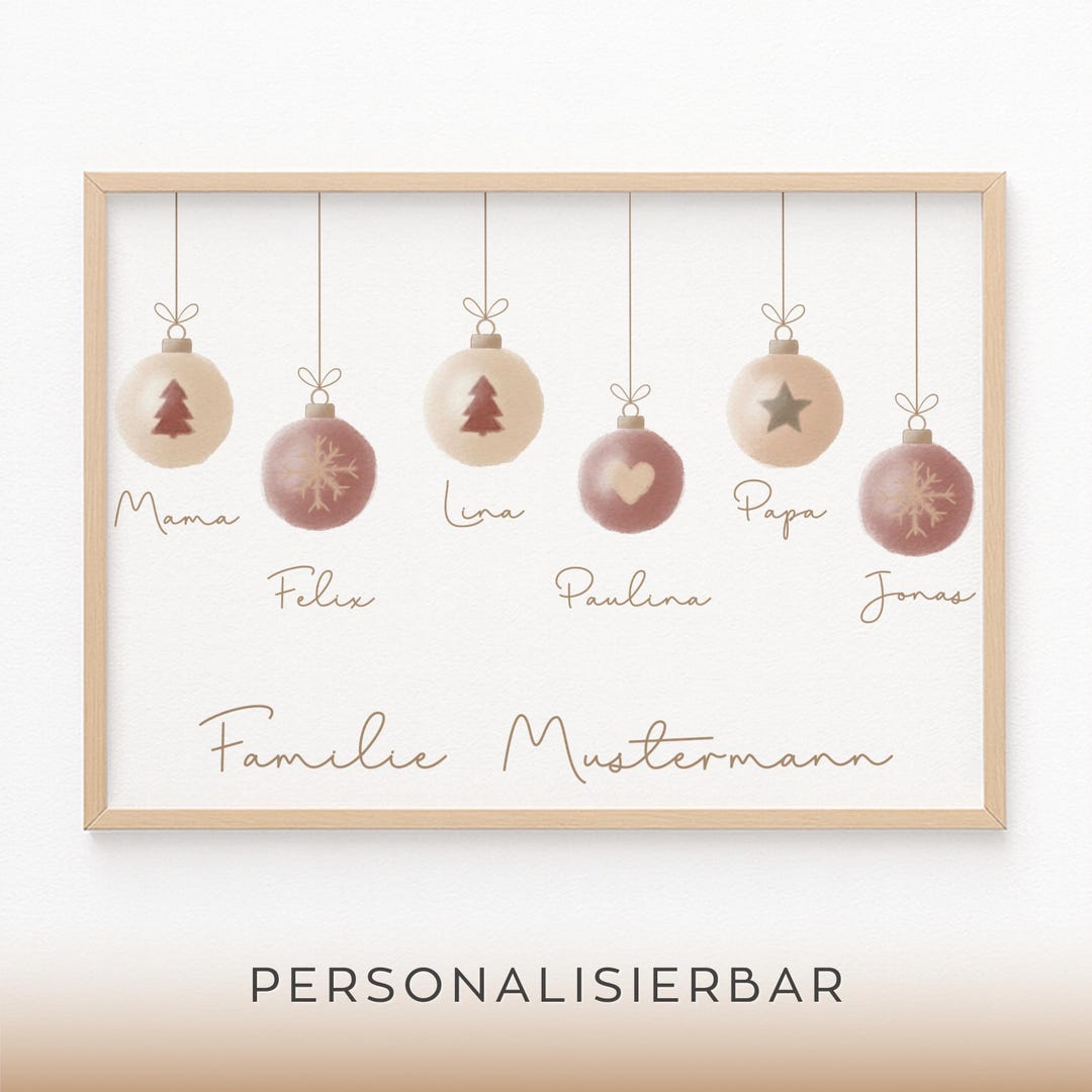 Personalized Christmas Poster for Families, Christmas Gift Idea ...