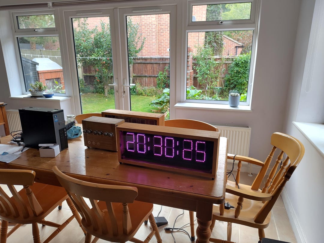 Handmade 1-0ff Large RGB LED Clock in an Oak Case - Etsy