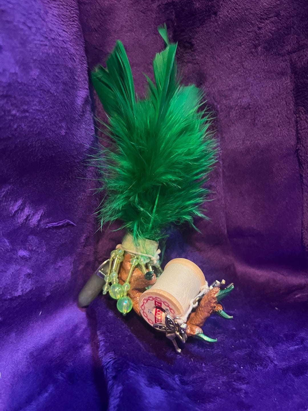 Faerie Enchantress Claw – Gold Chicken Foot Curio With Wooden Spool ...