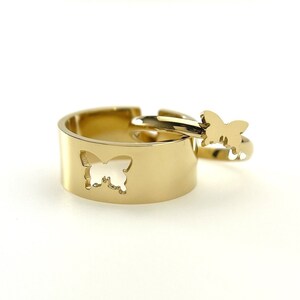 Matching Friendship Couples Butterfly Ring Set His and Her - Etsy