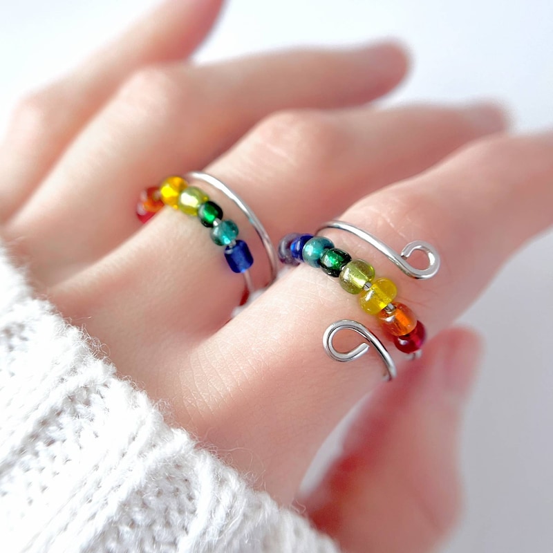 Spinner Ring Beaded - Etsy