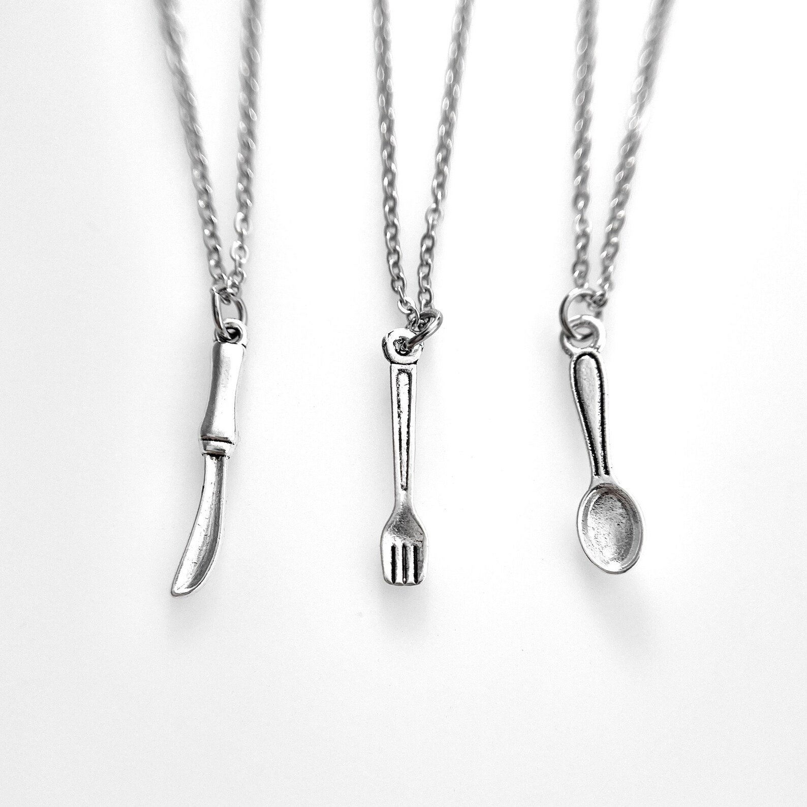 Matching Set of 3 Utensil Necklaces Spoon Fork Culinary Best - Etsy