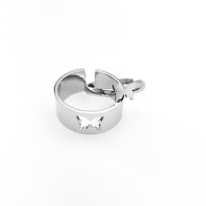 Matching Friendship Couples Butterfly Ring Set His and Her Lover ...