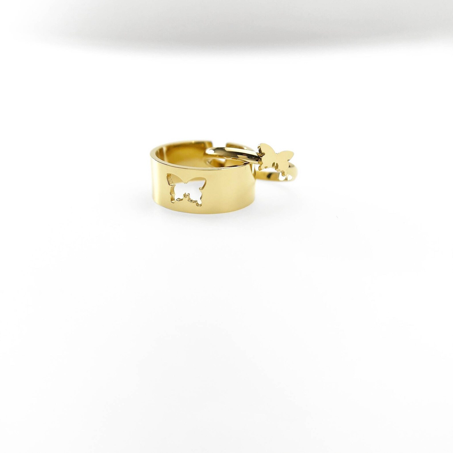 Matching Friendship Couples Butterfly Ring Set His and Her Lover ...