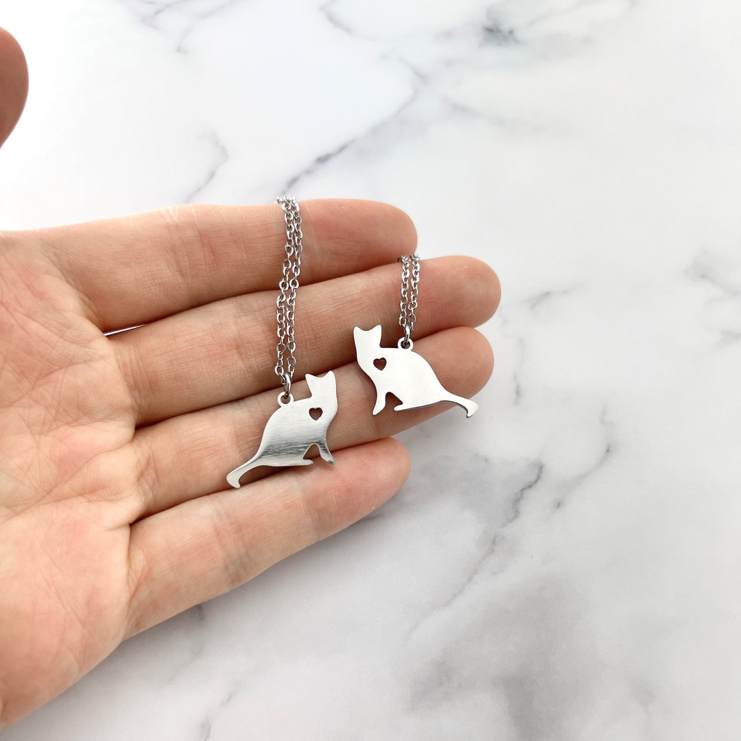 Cat Necklace Best Friends, Matching Couples or Friendship Necklaces ...