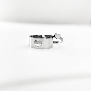 Matching Friendship Couples Heart Ring Set Lover Rings His and Her ...