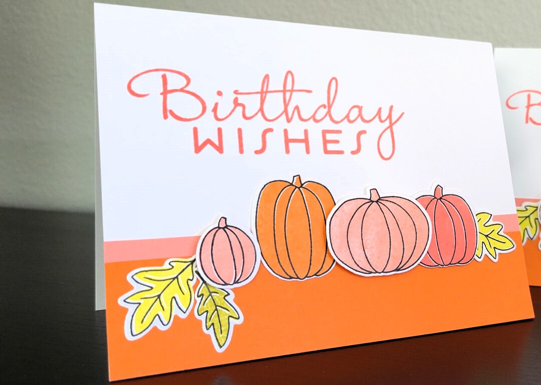 Fall Birthday Card, Pumpkin B-day Card, October Birthdays - Etsy