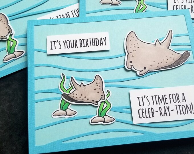 You & Me Are Manta Be Manta Ray Pun Greeting Card / Handmade Gift ...