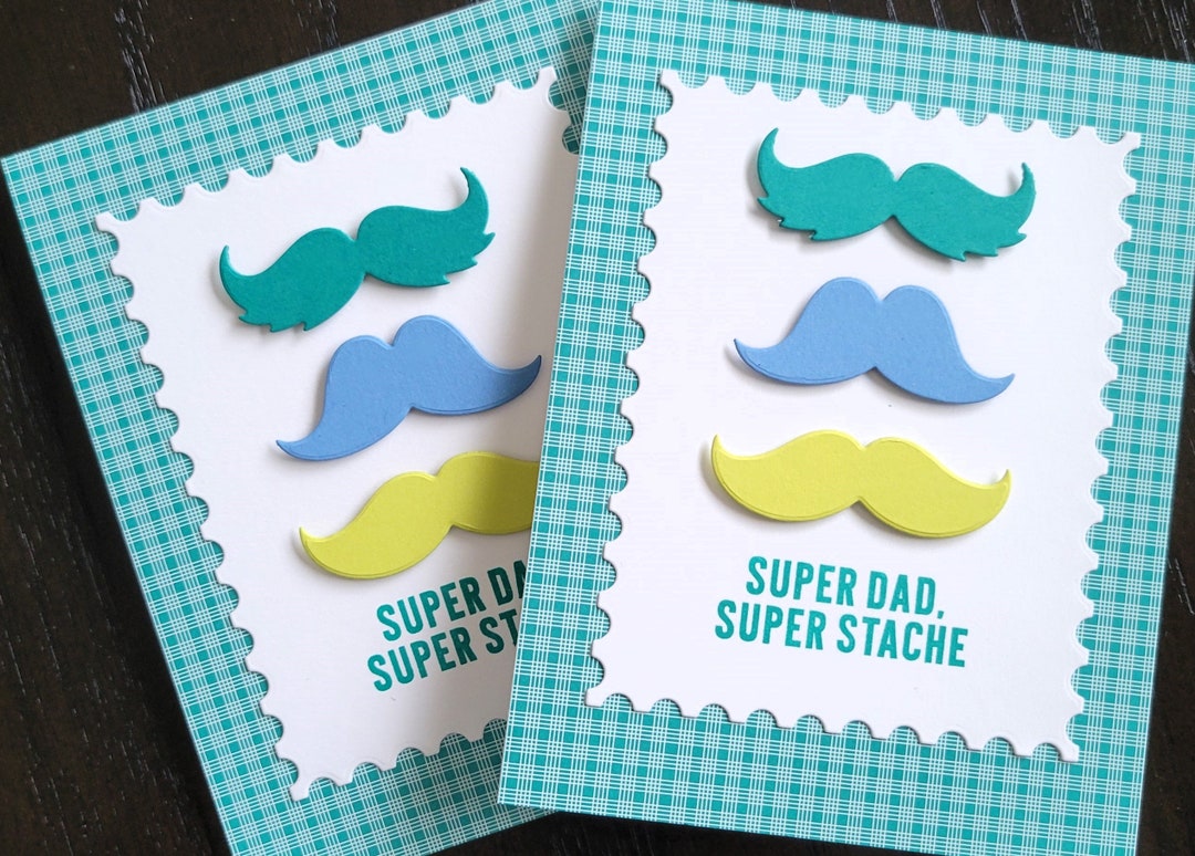 Mustache Father's Day Card, Super Stache, Super Dad - Etsy