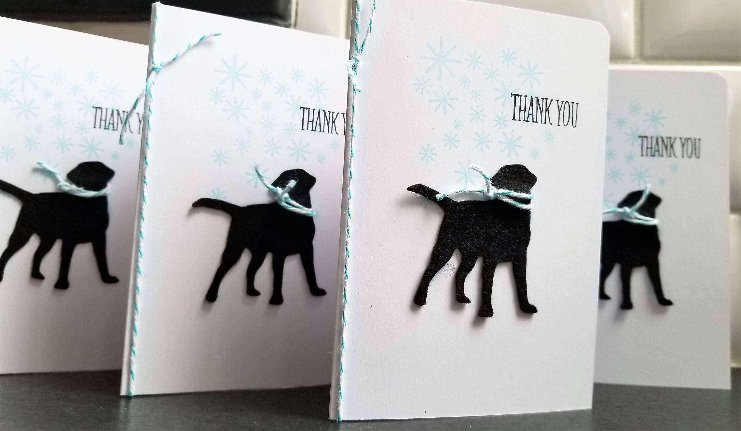 Black Labrador Thank You Cards Set of 4 Lab Thank You Notes | Etsy