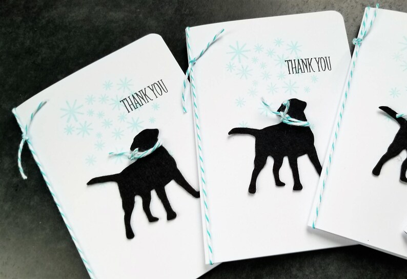 Black Labrador Thank You Cards Set of 4 Lab Thank You Notes | Etsy