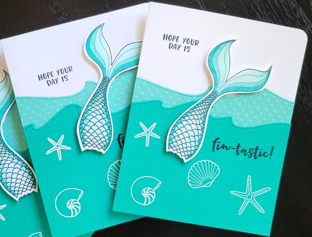 Mermaid Birthday Card for Scuba Diver, Snorkeler B-day Card, Ocean ...