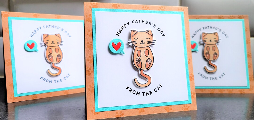 Cat Dad Father's Day Card, Happy Father's Day Kitty Dad - Etsy