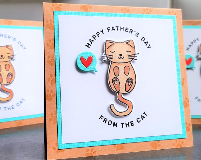 Cat Dad Father's Day Card Happy Father's Day Kitty - Etsy