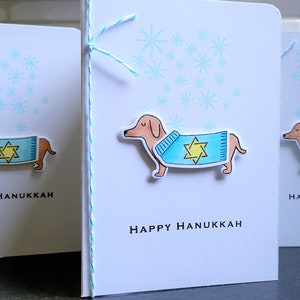 Dog Hanukkah Card, Funny Dachshund Chanukah Card, Judaica Card, Doxie ...