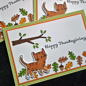 Cat Thanksgiving Card, Kitty Greeting Card, Happy Thanksgiving Card ...