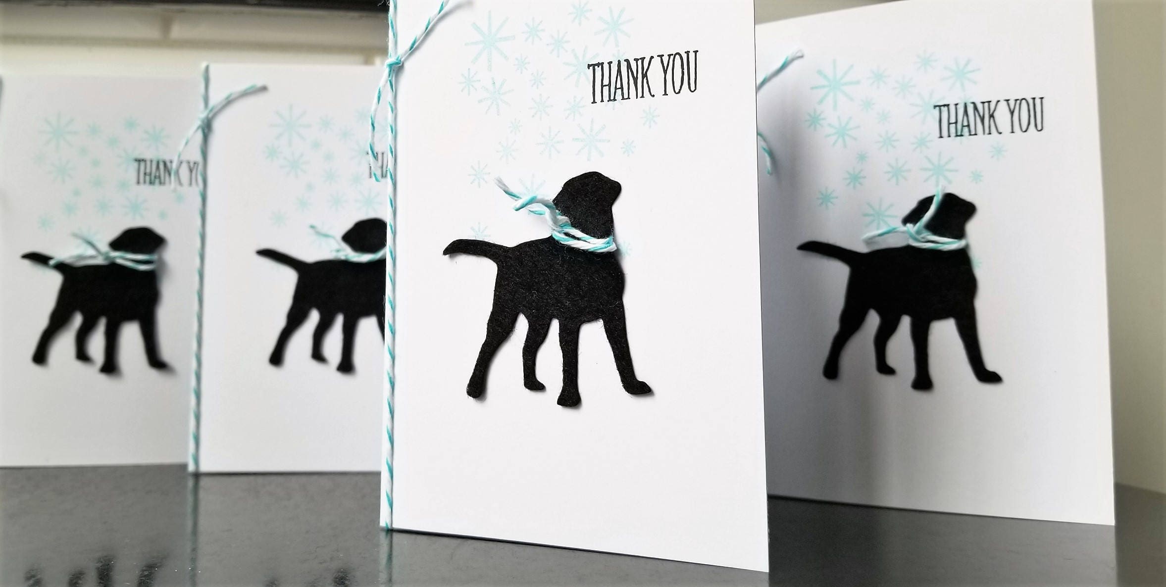 Black Labrador Thank You Cards Set of 4 Lab Thank You Notes | Etsy