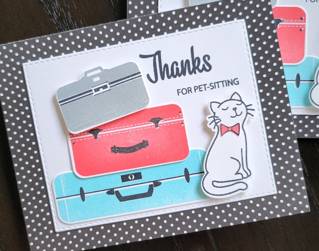 Pet Sitting Thank You Card, Card for Pet Sitter, Cat Sitter Thank You ...
