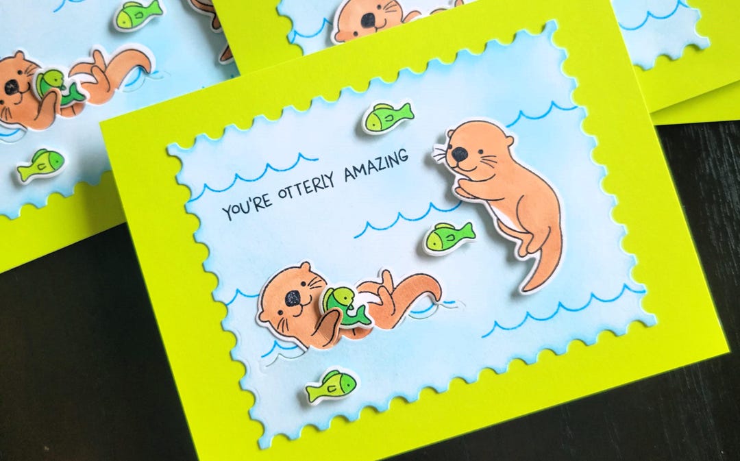Otter Thank You Card: Ocean Lover Greeting - Etsy