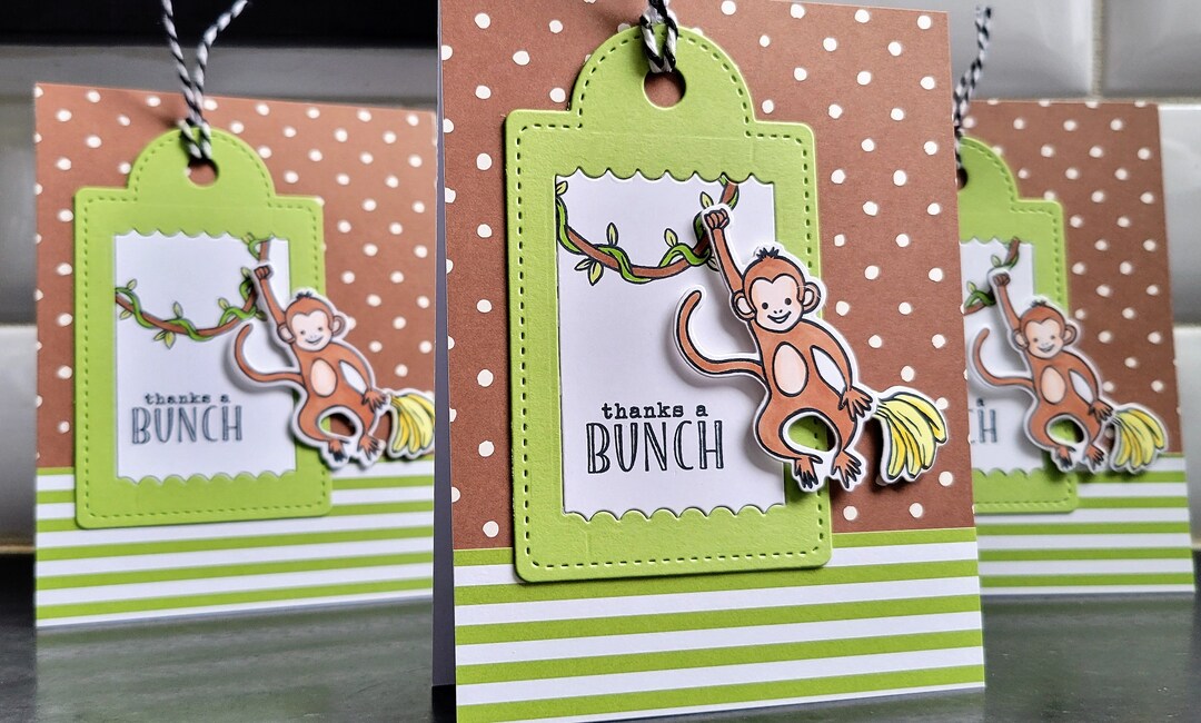Thanks a Bunch Greeting Card, Monkey Thank You Note - Etsy
