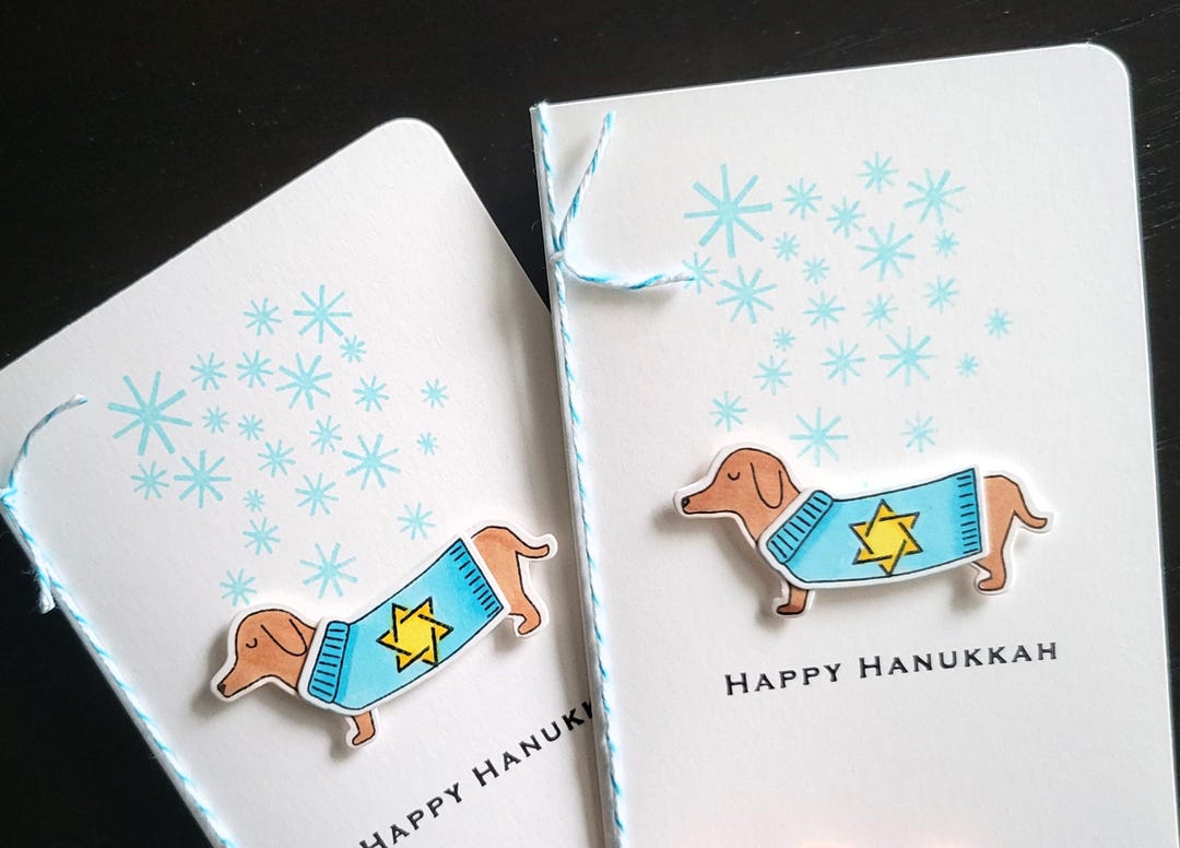 Dog Hanukkah Card, Funny Dachshund Chanukah Card, Judaica Card, Doxie ...