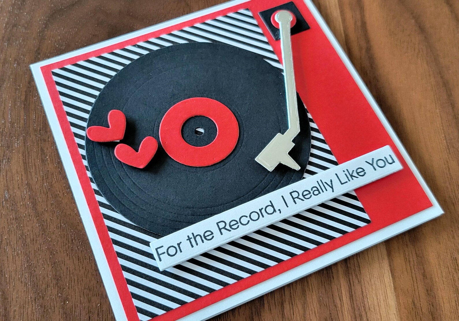 Vinyl Record Valentine Card for Music Lover, Turntable Anniversary Card ...