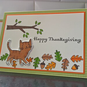 Cat Thanksgiving Card, Kitty Greeting Card, Happy Thanksgiving Card ...
