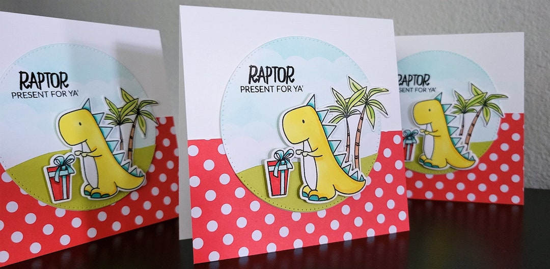 Raptor Dinosaur Birthday Card Hope Your Day is Dinomite - Etsy