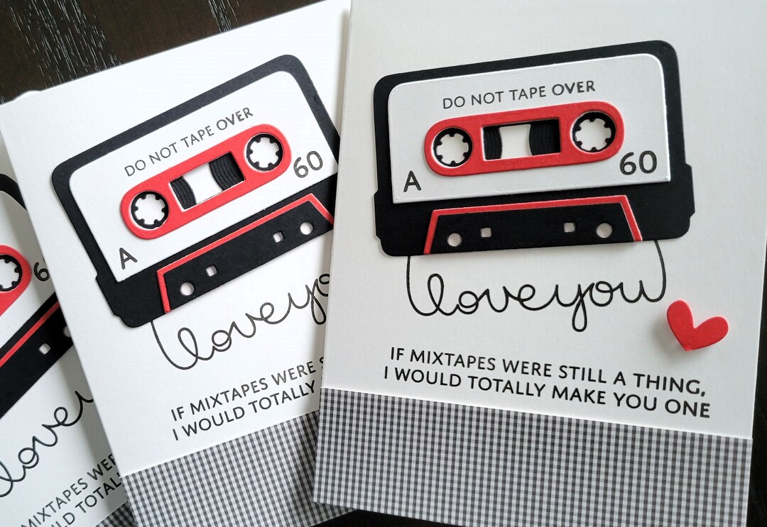 Mixtape Anniversary Card, Retro Valentine Card, 80s Music Lover Gift ...